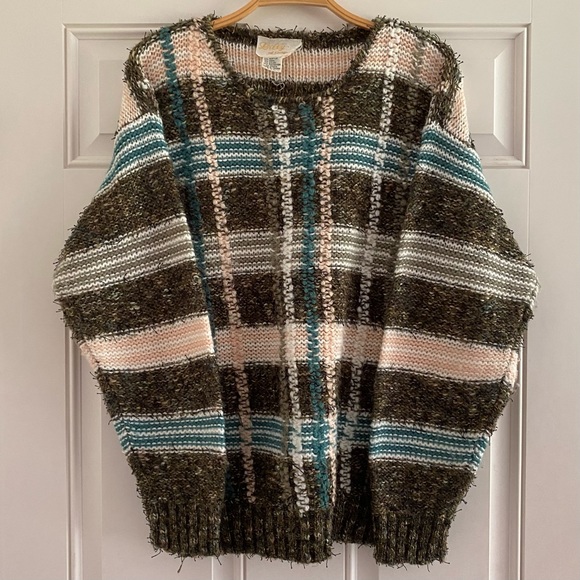 Vintage | Sweaters | Vintage 9s Lilly Crewneck Sweater Wool Plaid ...